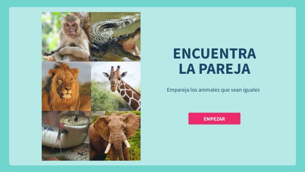 Encuentra la pareja version animales de la selva