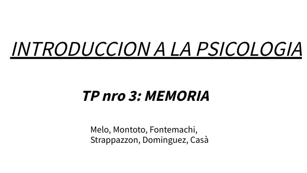 TP Nº 3: MEMORIA | Genially