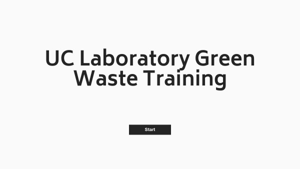 UC Green Laboratory Waste Training