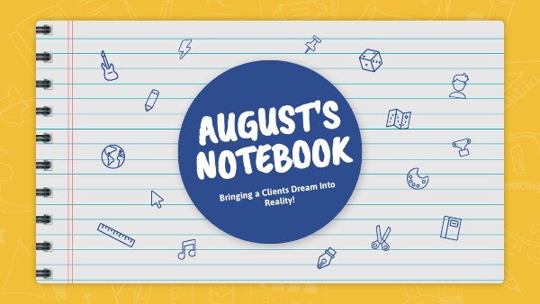 AUGUST'S NOTEBOOK | Genially