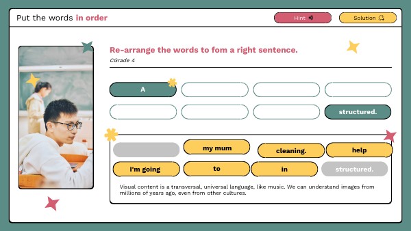 Put the words in order | Genially