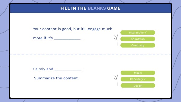 Fill in the blanks - Chapter 3