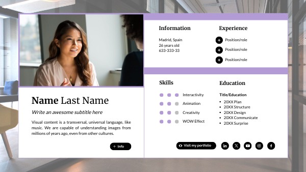 About Me Infographic