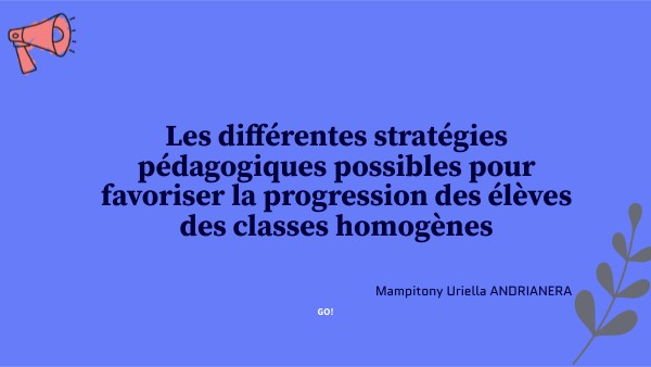 Homogénéité des classes | Genially