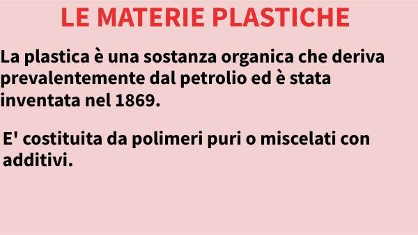 LE MATERIE PLASTICHE