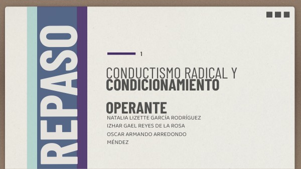 Conductismo radical y condicionamiento operante