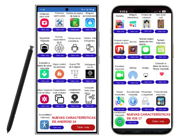 Nuevas características de Android e iOS