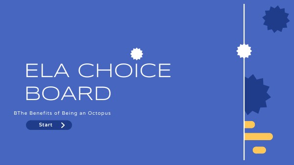 ELA Choice Board Project