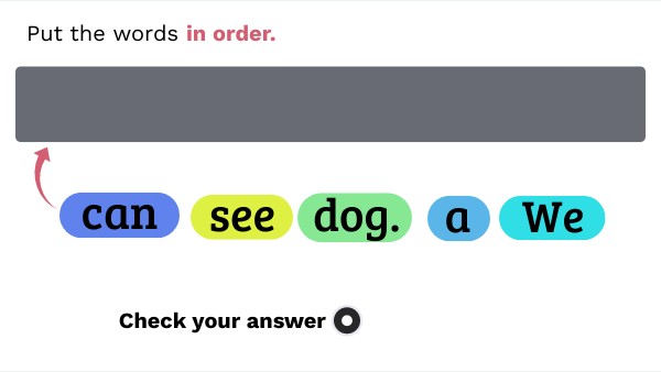 Put the words in order | Genially