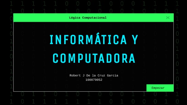 LOGICA COMPUTACIONAL | Genially