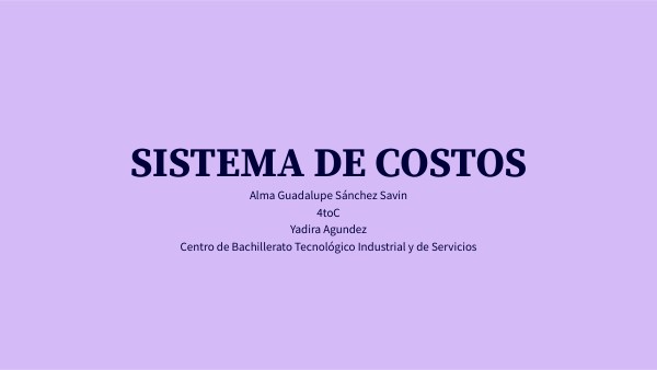 Sistema de costos | Genially