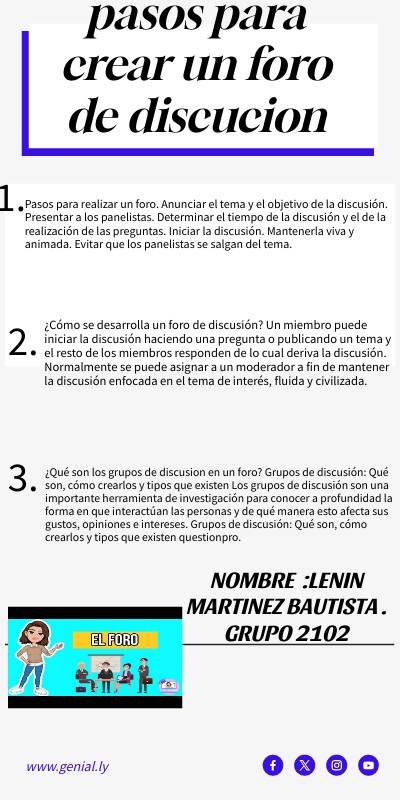 infografia evidencia pasos para crear un foro de discusion